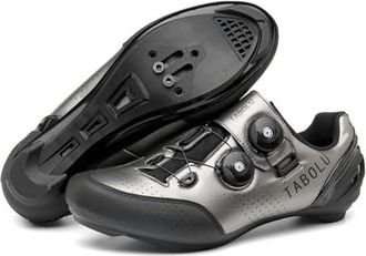 Generic Chaussures de Cyclisme Performance Homme et Femme Respirantes Double Molette Semelle Rigide Options Route VTT et Plate pour Entraînement et Longues So