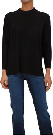 Nenette Femme, Pulls, Noir, Taille: 40 FR Maglia Girocollo Spacchi