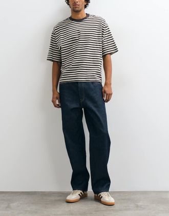 Abercrombie & Fitch jean coupe relaxed d&eacute;lavage bleu indigo