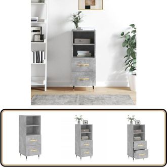 vidaXL Sideboard Betongrau 34,5x34x90 cm Holzwerkstoff - Sideboard - Wohnzimmermöbel - Holzmöbel - Grau - Modern