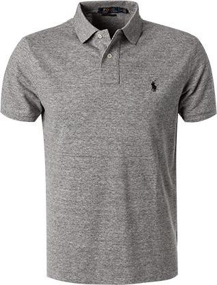 Polo Ralph Lauren Herren Polo-Shirt grau meliert Slim Fit