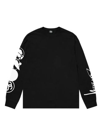 St&uuml;ssy pigment dyed long-sleeved T-shirt - Schwarz