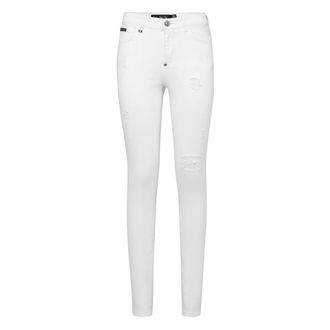 Philipp Plein Slim Fit Statement - - Jeans - Damen - Wei&szlig; - W29