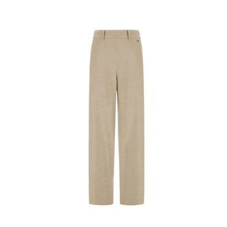 Herno Beige Flanellhose mit seitlichem Rei&szlig;verschluss - - Trousers - Damen - Beige - L
