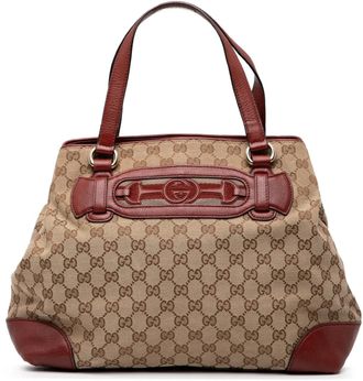 Gucci Shopper - Medium GG Canvas Web Dressage Tote - Gr. unisize - in Braun - f&uuml;r Damen