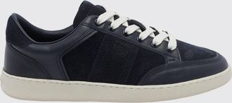 Ferragamo Low-Top-Sneaker aus Kalbsleder und Nubuk mit Gancini-Logo