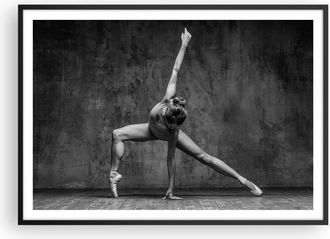 Arttor Poster Schwarzrahmen Deko 100x70cm Tanz Figur Schwarz und Weiß Wandposter Art Prints Wanddeko Bild Wand Kunstdruck Wandbilder Dekoration Wohnzimmer Sc