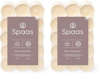 Spaas 30 Anti-Tabak Teelichter, &plusmn; 4,5 Stunden-Elfenbein, D 39 mm x H 16 mm (Packung mit 2)