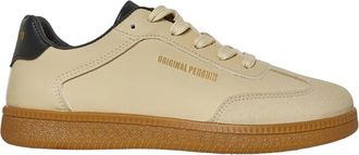 Original Penguin Retro Sneaker f&uuml;r Herren, Runder Zeh, Flach (Cremefarbe)