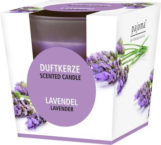 Pajoma Duftkerze, Lavendel - im satinierten Glas | 120g Wachsgewicht, Brenndauer: 25 Stunden, in edler Geschenkverpackung | Premium Qualität