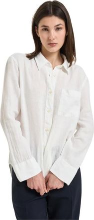 Roy Rogers Femme, Blouses et Chemises, Blanc, Taille: 38 FR Chemise en Lin