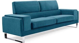 Menzzo Barth 3-Sitzer Sofa mit Cordbezug Blau