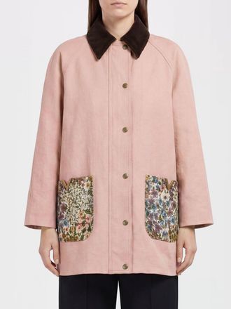Valentino Garavani Veste en jean avec col en velours et d&eacute;tails floraux