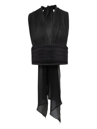 Nina Ricci blouse en soie &agrave; col v - Noir