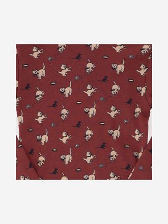 Misha & Puff Boys Printed Cotton Turtle Neck Sweater Red