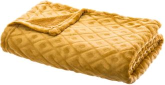 Atmosphera Atmosphera - Decke Losange - Flanell - ockergelb - 125x150 cm - Ocker