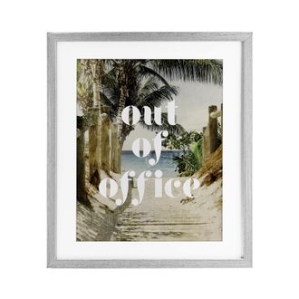 Stupell Industries Kunstdruck Out of Office Beach Path, gerahmt, unter Glas, Design von Lil Rue, 40,6 x 33 cm, Schwarz