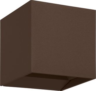 Eglo LED Außenleuchte Calpino 3, Wandleuchte außen mit Up und Down Beleuchtung, Wand Außenbeleuchtung aus Metall in Rostbraun, Außenlampe warmweiß, IP54