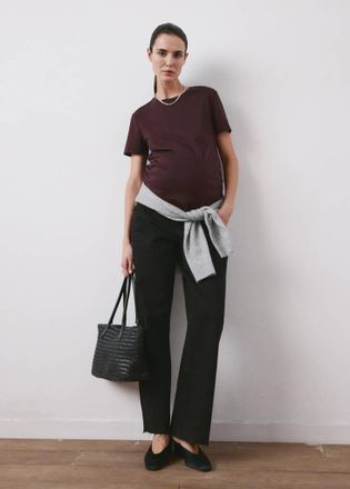 Mango T-shirt coton grossesse bordeaux - Femme - S - MANGO