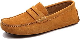 Minitoo Homme Classic Marron Suede Mocassins D&eacute;t&eacute; Penny Loafers Chaussures YY2088 EU 38.5