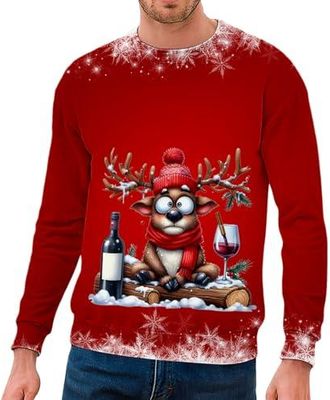 Generic Pull de No&euml;l pour homme Pull de No&euml;l moche avec motif de No&euml;l Pull de No&euml;l cool Christmas Sweater Chemise de No&euml;l Pull en tricot Xmas, 5XL