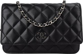 Chanel Crossbody Bags - Chanel Quilted Lambskin Wallet On Chain Crossbody - Gr. unisize - in Schwarz - f&uuml;r Damen