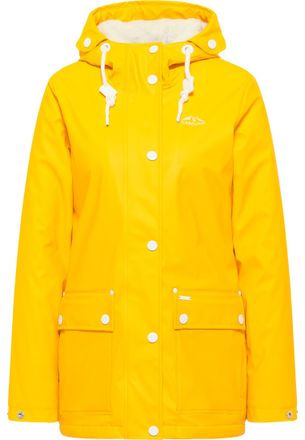 Ice Bound Serie urban rain Regenjacke mit Faux-Fur Innenfutter Damen Sonnengelb