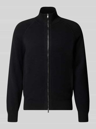 HUGO BOSS Regular Fit Strickjacke aus Baumwoll-Schurwoll-Mix Modell Fabiano