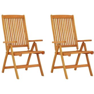 vidaXL Vidaxl - Chaises de jardin pliables lot de 2 Bois deucalyptus massif