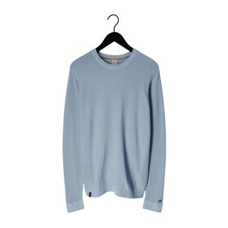 Cast Iron Rundhals Baumwoll-Modal - - Knitwear - Herren - Blau - 3XL