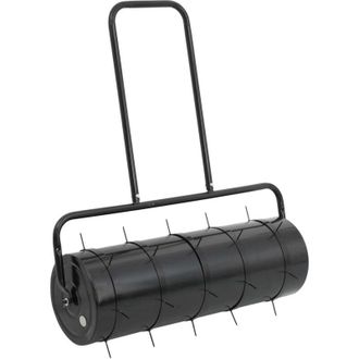 vidaXL Rasenwalze mit Rasenl&uuml;fter Schwarz 63 l Eisen und Stahl - Vidaxl