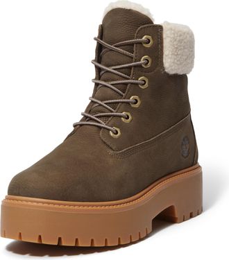 Timberland Winterboots TIMBERLAND STONE STREETMID WARM LINED WATERPROOF BOOT, Damen, Gr. 37,5, schwarz braun full grain, Leder, Schuhe Winterboots, Snowboots, Wi