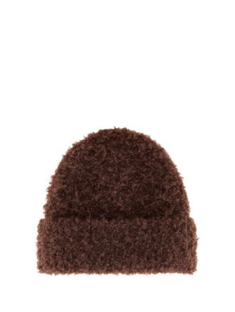 Tom Tailor Damen 1048652 Beanie M&uuml;tze mit Umschlag, 39062-Dark Pecan Brown Melange, OneSize