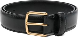 The Row ceinture en cuir &agrave; boucle carr&eacute;e - Noir
