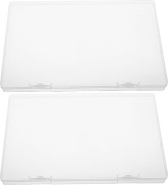 NUOBESTY 2 St&uuml;ck Durchsichtige Kunststoff Organizerboxen A5 f&uuml;r Geburtsurkunden Aufbewahrung mit Deckel Sch&uuml;tzend Transparent f&uuml;r B&uuml;ro Schule und Zuhause