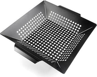 Brigros MasterCook Grillkorb aus Stahl, Grillkorb für Gemüse, BBQ, Grillzubehör, perfekt für Holzkohle- und Gasgrills