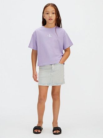 Calvin Klein Kastiges Logo-t-shirt - Soft Lavender 434-330 - M&auml;dchen - 16 Jahre (170 cm)