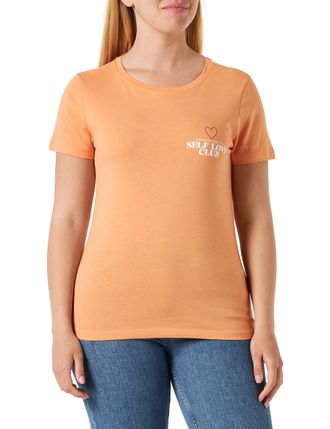 Mavi Damen Self Love Club Printed Tee T-Shirt, Orange, S EU