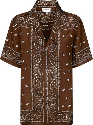 P.A.R.O.S.H. P.a.r.o.s.h., Femme, Blouses et Chemises, Brun, Taille: 38 FR Camicia MM Stampa Bandana