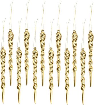 Amosfun 12Pcs Weihnachtsbaum Eiszapfen Ornamente Verdreht Klar Plastik Eiszapfen Tropfen Ornamente Weihnachtsbaum Eiszapfen Hängen für DIY Gartenparty Hochzei