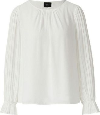 s.Oliver Langarmbluse Bluse Festliche Bluse mit Plissee-&Auml;rmeln