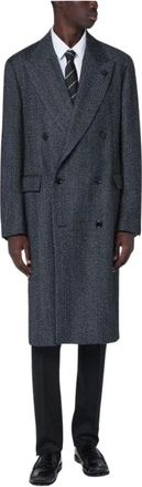 Lardini Homme, Manteaux, Gris, Taille: XL Manteau crois&eacute; classique en laine