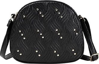 Generic Sac &agrave; bandouli&egrave;re simple en cuir solide pour femme - Style d&eacute;contract&eacute; - Sac &agrave; bandouli&egrave;re extra large, Noir, Taille unique