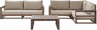 Beliani Lounge Set mit Tisch 4-Sitzer TIMOR modular zertifiziertes Akazienholz Dunkelbraun