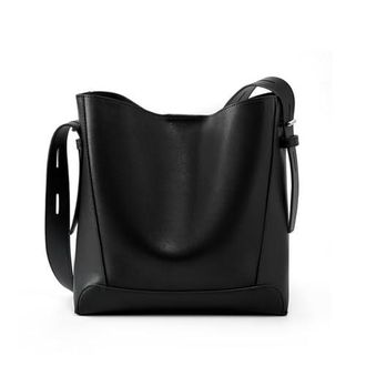 Generic Sacs seau pour femme - Sac fourre-tout en cuir v&eacute;ritable - Sac &agrave; bandouli&egrave;re Hobo - Grande capacit&eacute; - Sac &agrave; main de travail sous les bras avec fermetu