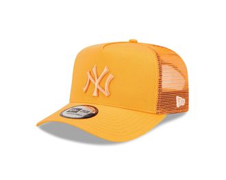New Era New York Yankees MLB Tonal Mesh Orange A-Frame Adjustable Trucker Cap - One-Size