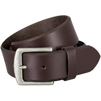 Lindenmann full cowhide belt men, jeans belt men leather 40 mm wide, belt men, full cowhide belt dark brown, Gr&ouml;&szlig;e/Size:, Farbe/Color:marron
