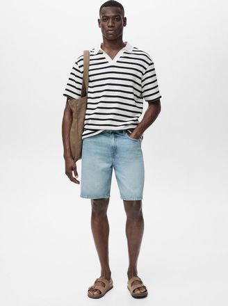 Mango Bermuda en jean regular-fit bleu moyen - Homme - 38 - MANGO MAN