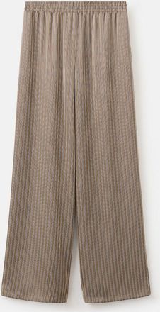 Mango Pantalon satin&eacute; ray&eacute; marron moyen - Femme - XS - MANGO