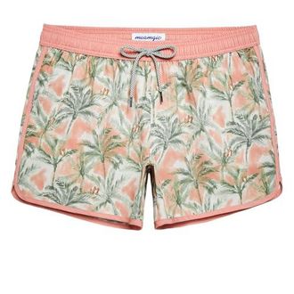 Maamgic Short de Bains Homme Maillot de Bain Court 4 Way Stretch Vintage 80 90 S&eacute;chage Vite pour Vacance a la Plage,Cocotier Vert Orange,XXL